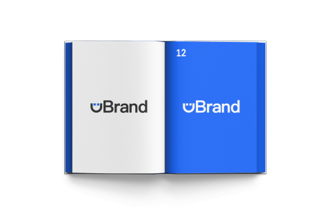 书本杂志手册打开翻页vi logo样机效果图免费在线编辑 - uBrand