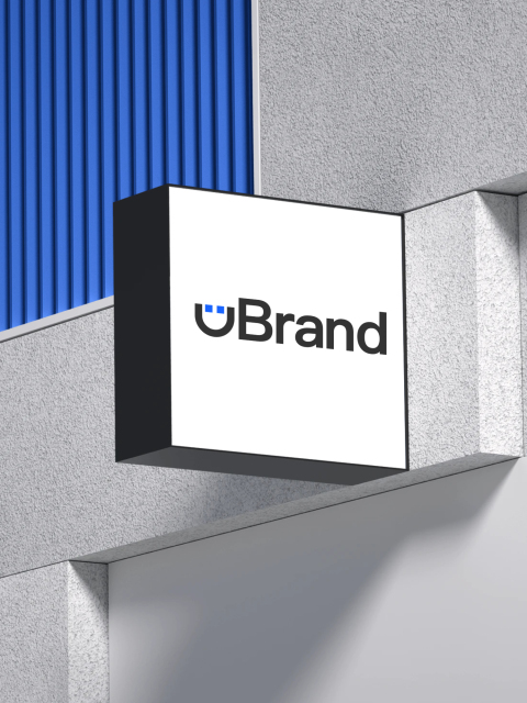 户外墙壁广告牌logo样机免费在线编辑 - uBrand